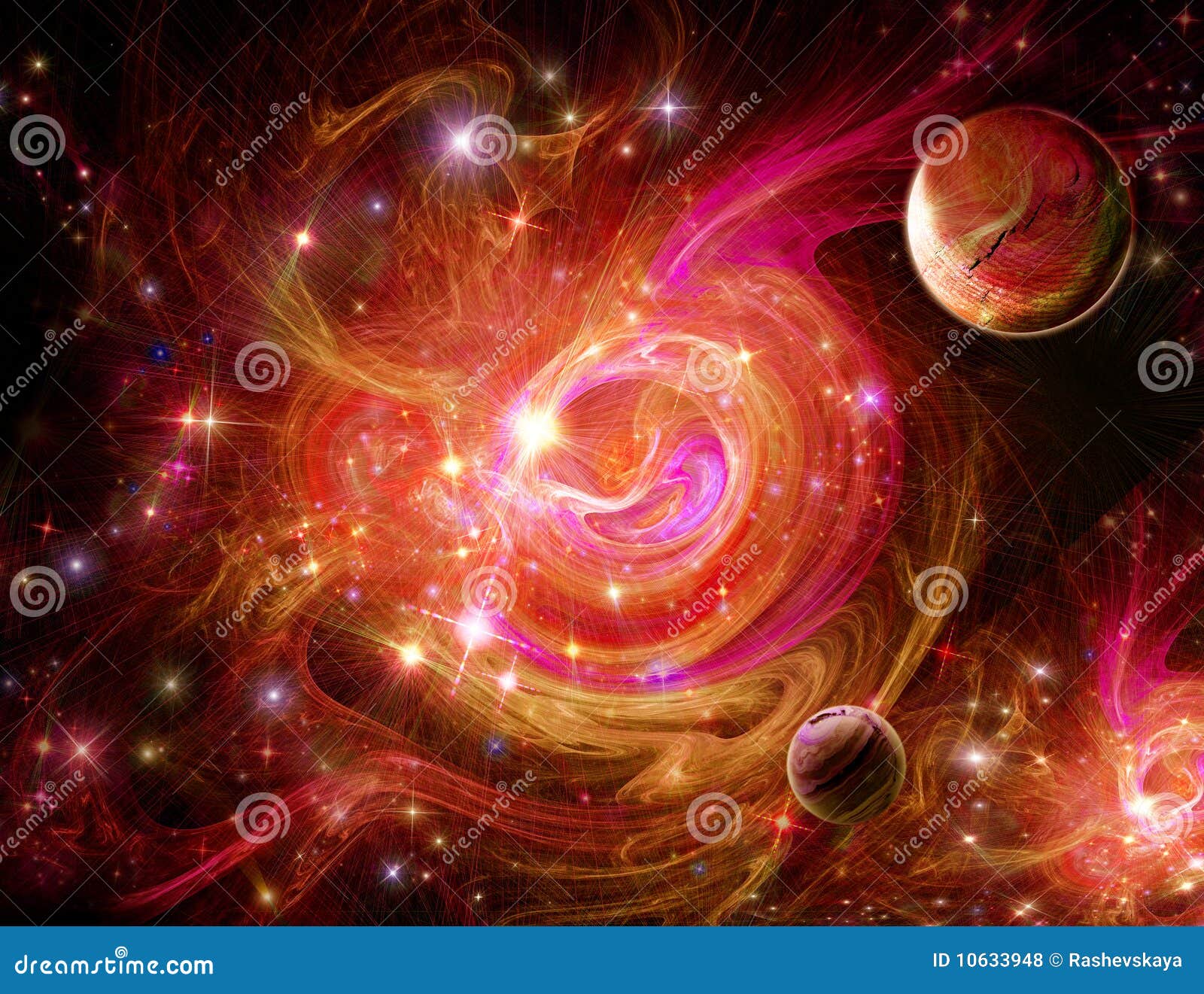 Red nebula stock illustration. Illustration of fire, planet - 10633948