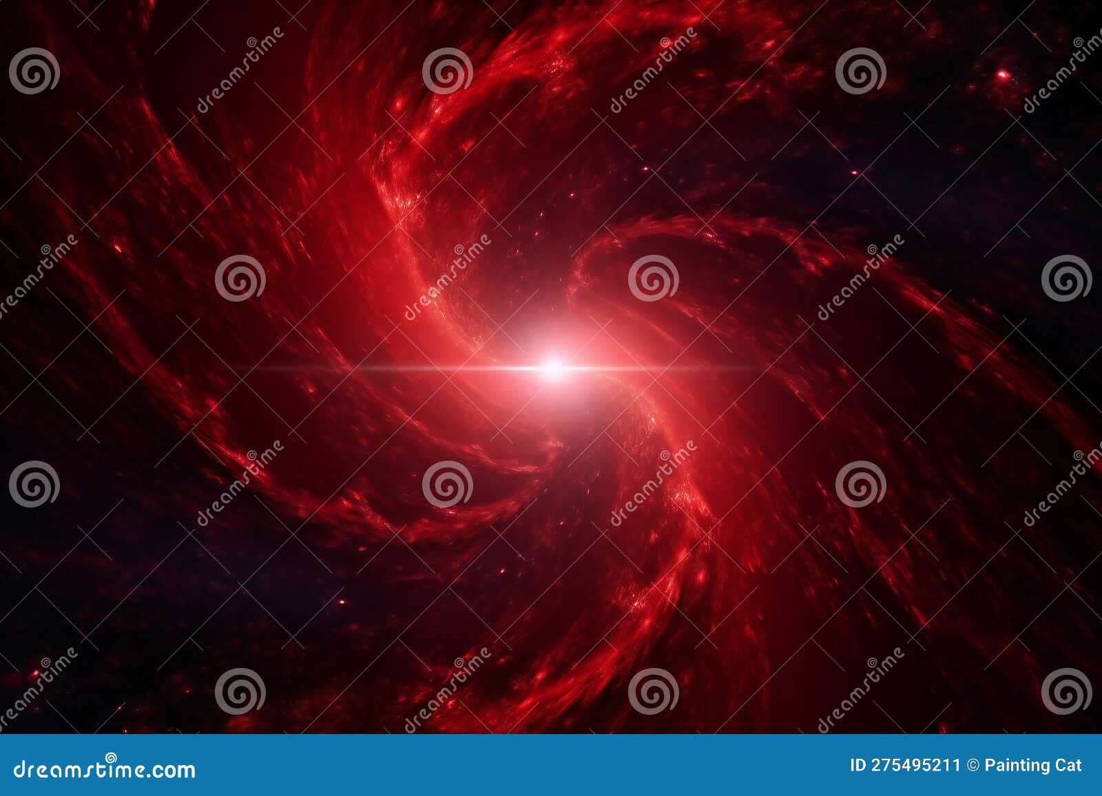 Red Nebula in Deep Space, Abstract Background, Stock Illustration ...