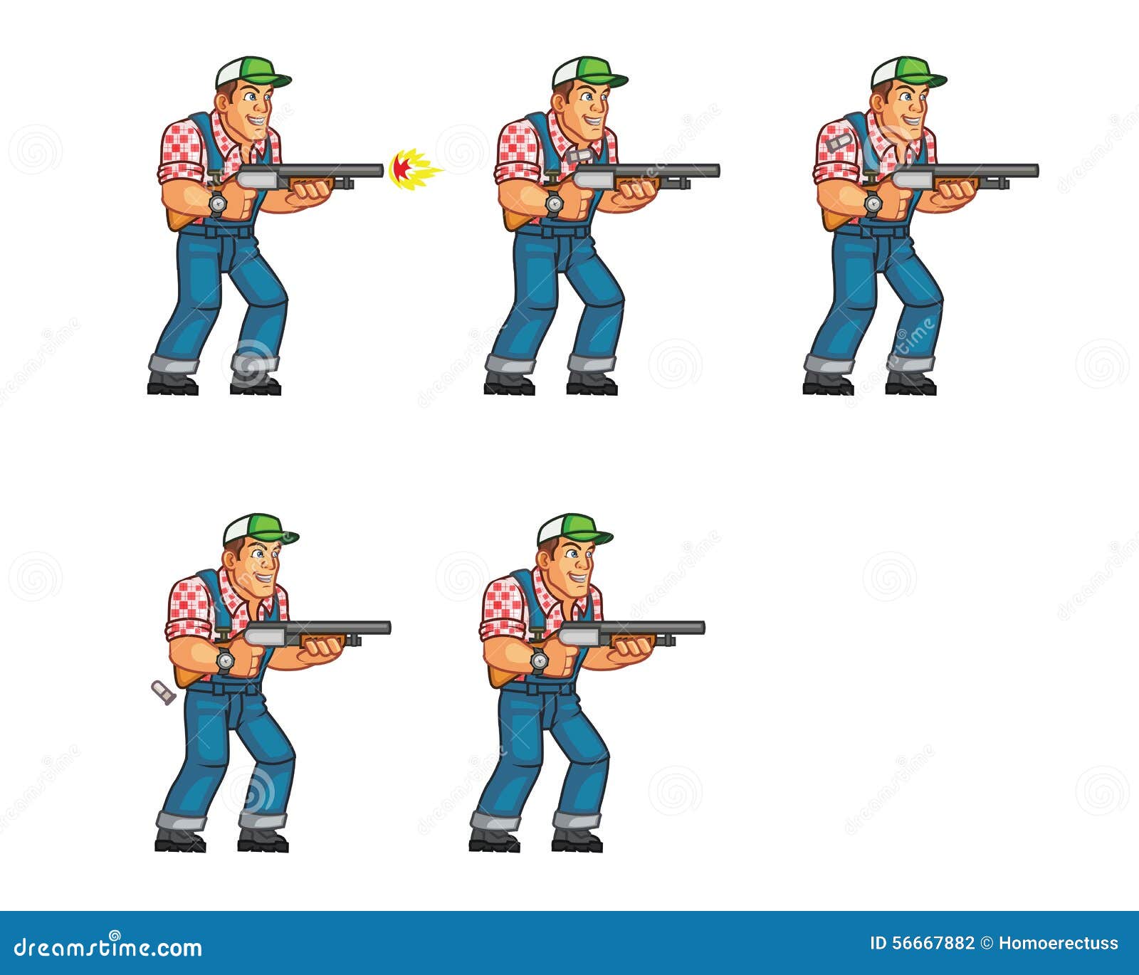Red Neck Shooting Sprite stock vector. Illustration of cartoon - 56667882