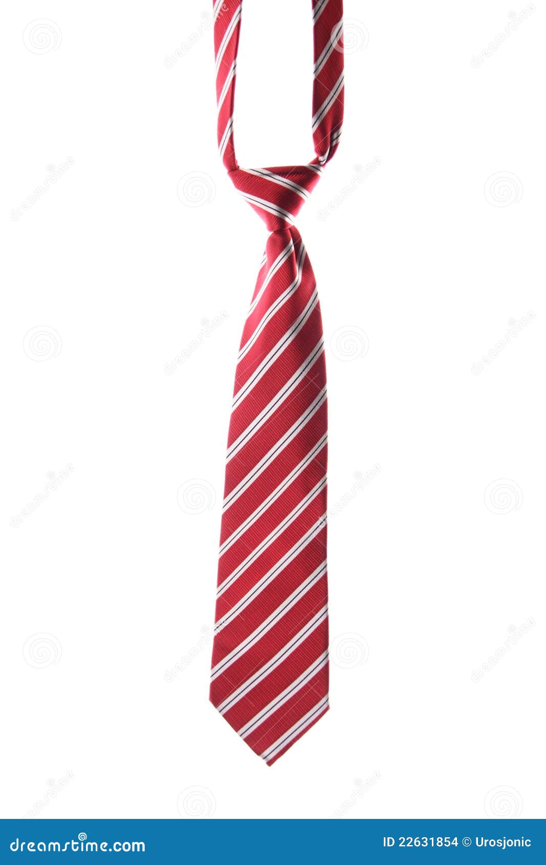 Red necktie on white stock photo. Image of pattern, striped - 22631854