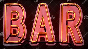 Red neon bar sign stock photo. Image of horizontal, place - 349942