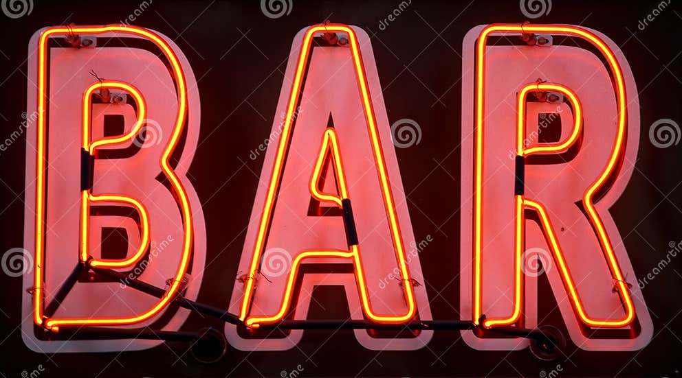 Red neon bar sign stock photo. Image of horizontal, place - 349942