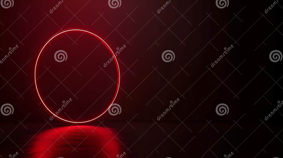Red Neon Circle 3D Render stock illustration. Illustration of graphic ...