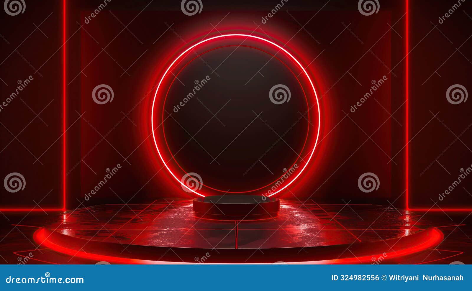 Red Neon Circle stock illustration. Illustration of contemporary ...