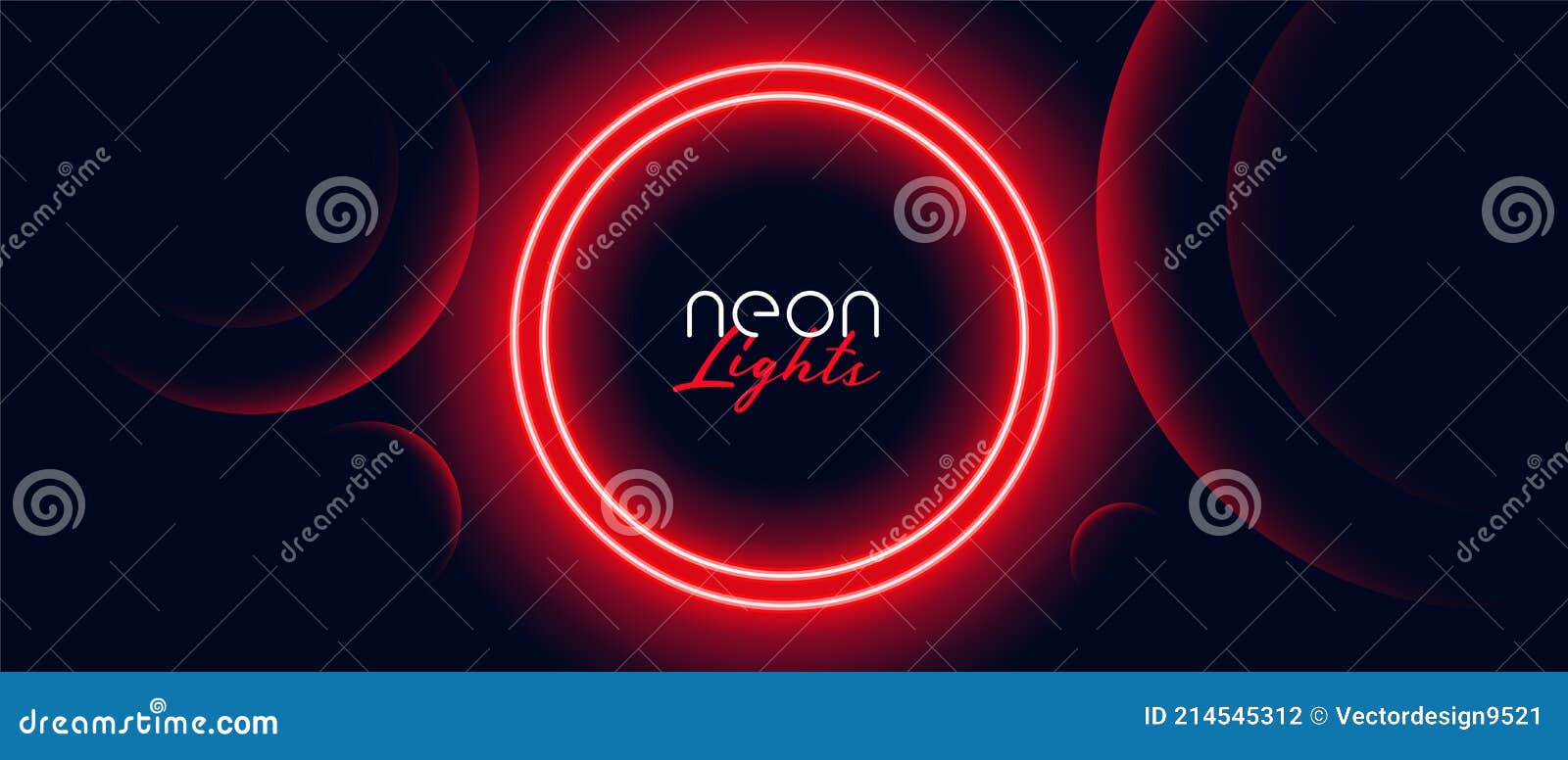 Red Neon Circle Light Frame Banner Design Stock Vector - Illustration ...