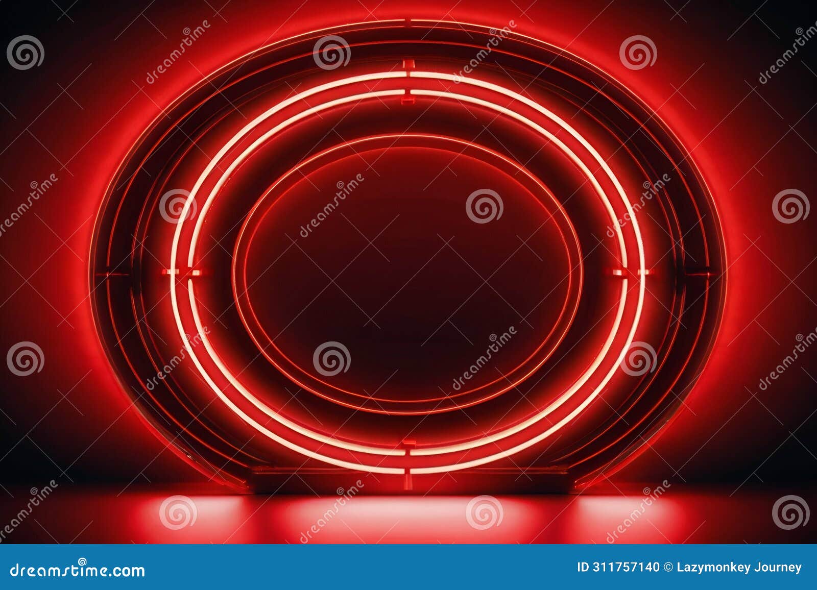 Red Neon Circle Light Frame Banner Design Stock Illustration ...