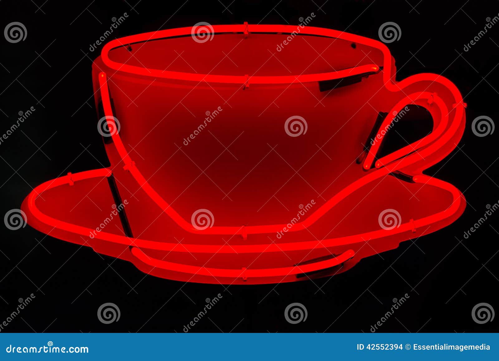 Red Neon Coffee Cup stock photo. Image of beverage, advertise - 42552394