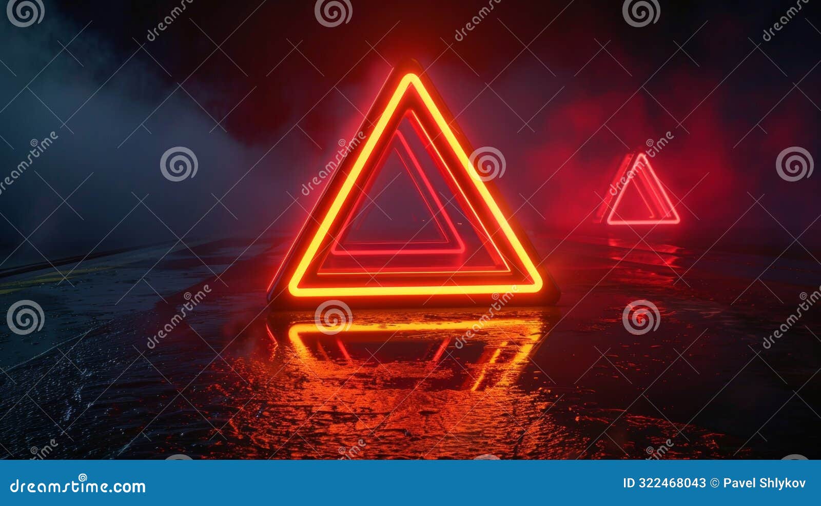 Red Neon Emergency Stop Icon on Wall Background, Warning Sign Stock ...