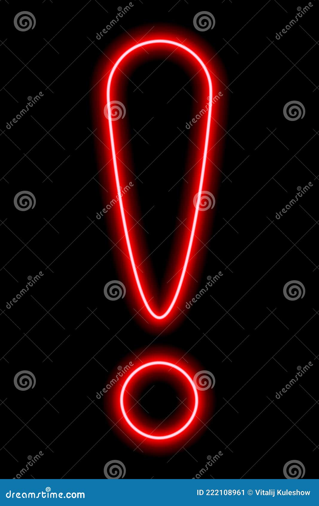 Red Neon Exclamation Point on a Black Background Stock Vector ...