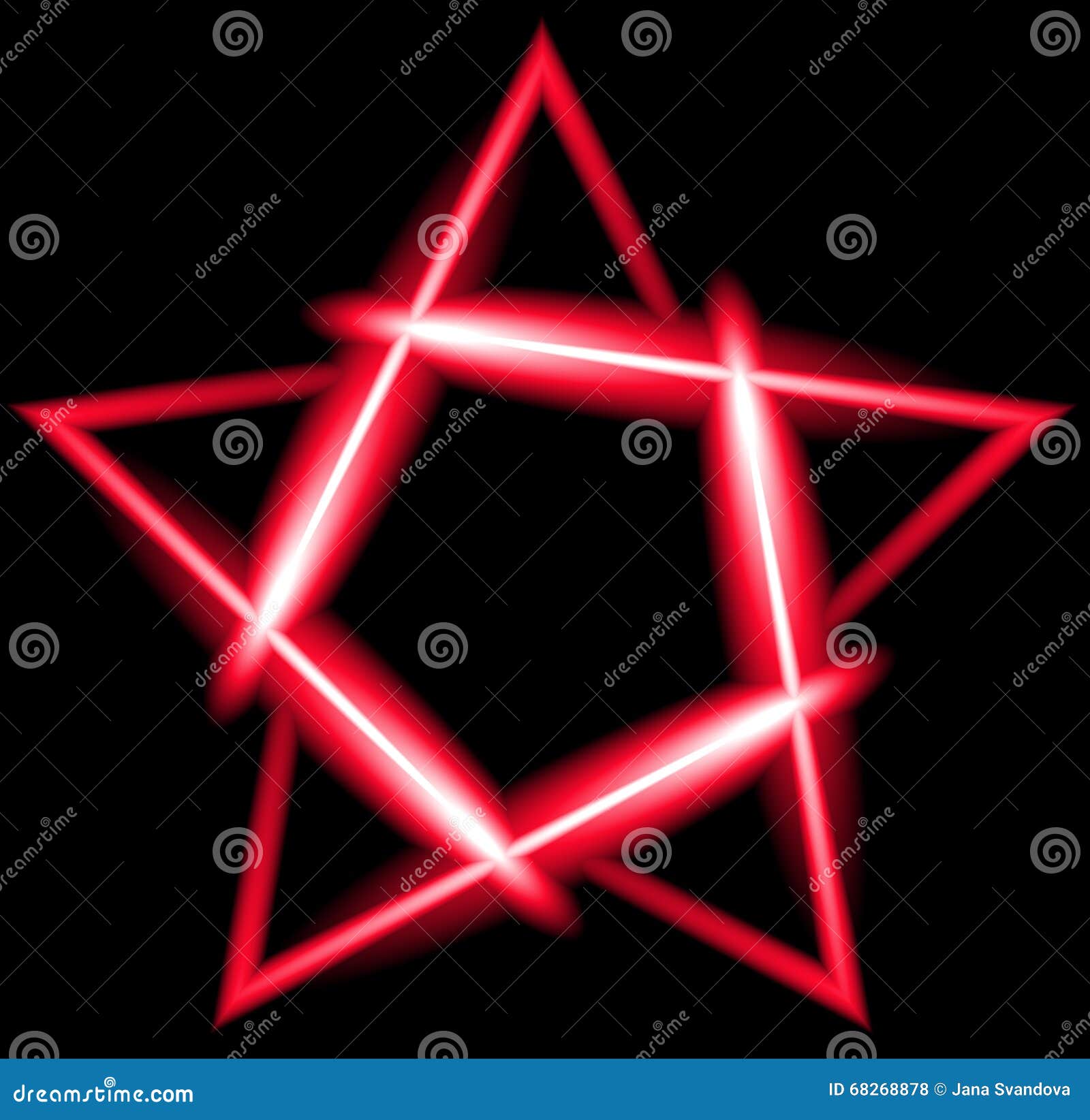 Neon Five Stars. Golden Illuminated Star Neons Lamps On Brick Wall ...