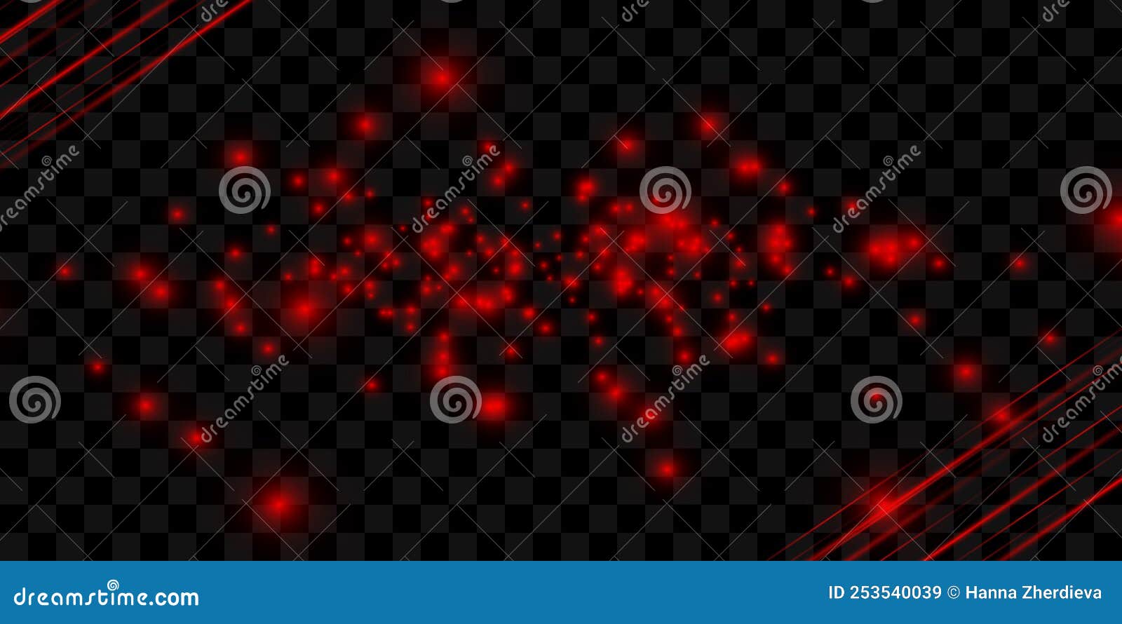 Red Neon Flash, Explosion of Light with Glitter and Dust on a ...