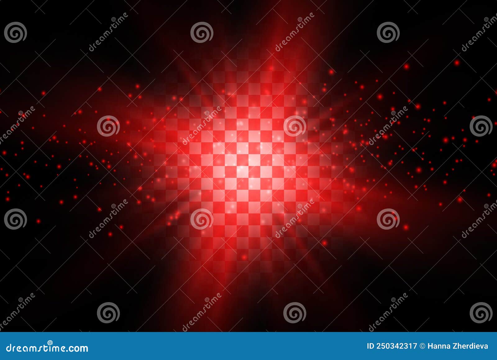 Red Neon Flash, Explosion of Light with Glitter and Dust on a ...