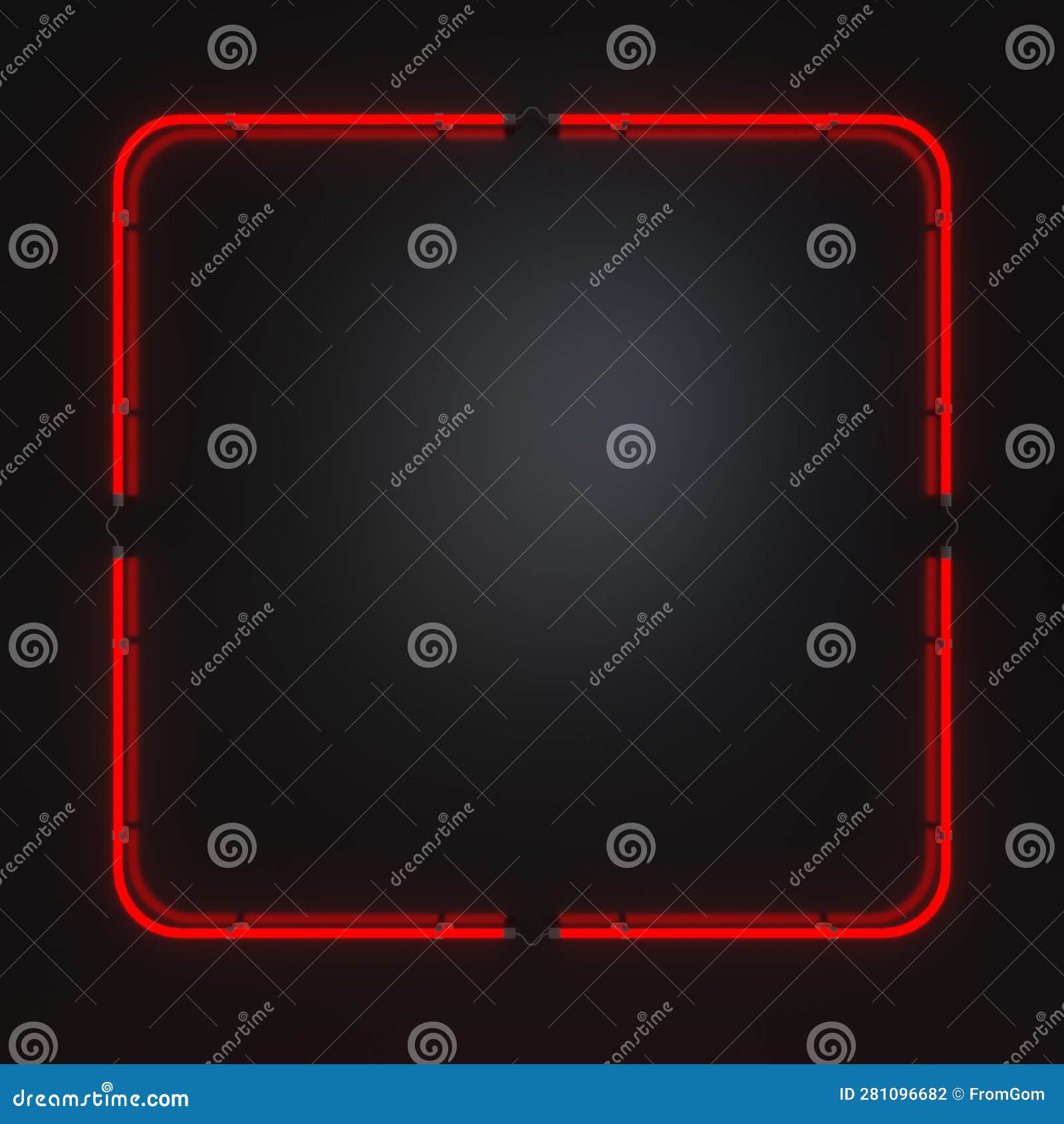 Red Neon Frame on Dark Background. 3d Illustration Stock Illustration - Illustration of symbol ...