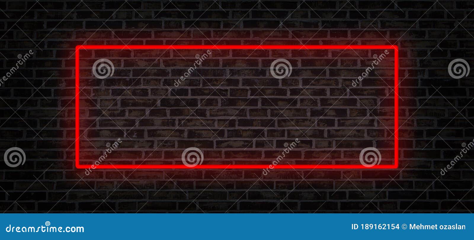 Red Neon Lamp Sign on Brick Wall Stock Photo - Image of wall, dark ...