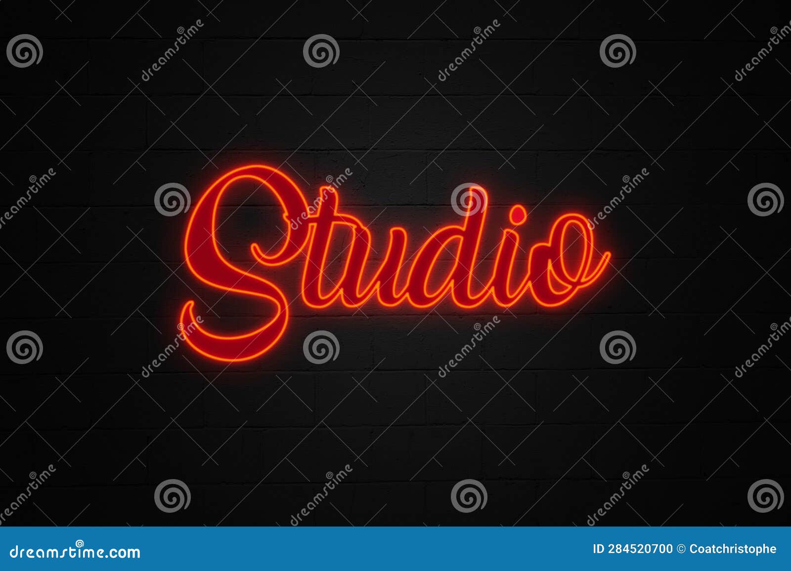 Studio - Neon light stock illustration. Illustration of horizontal ...