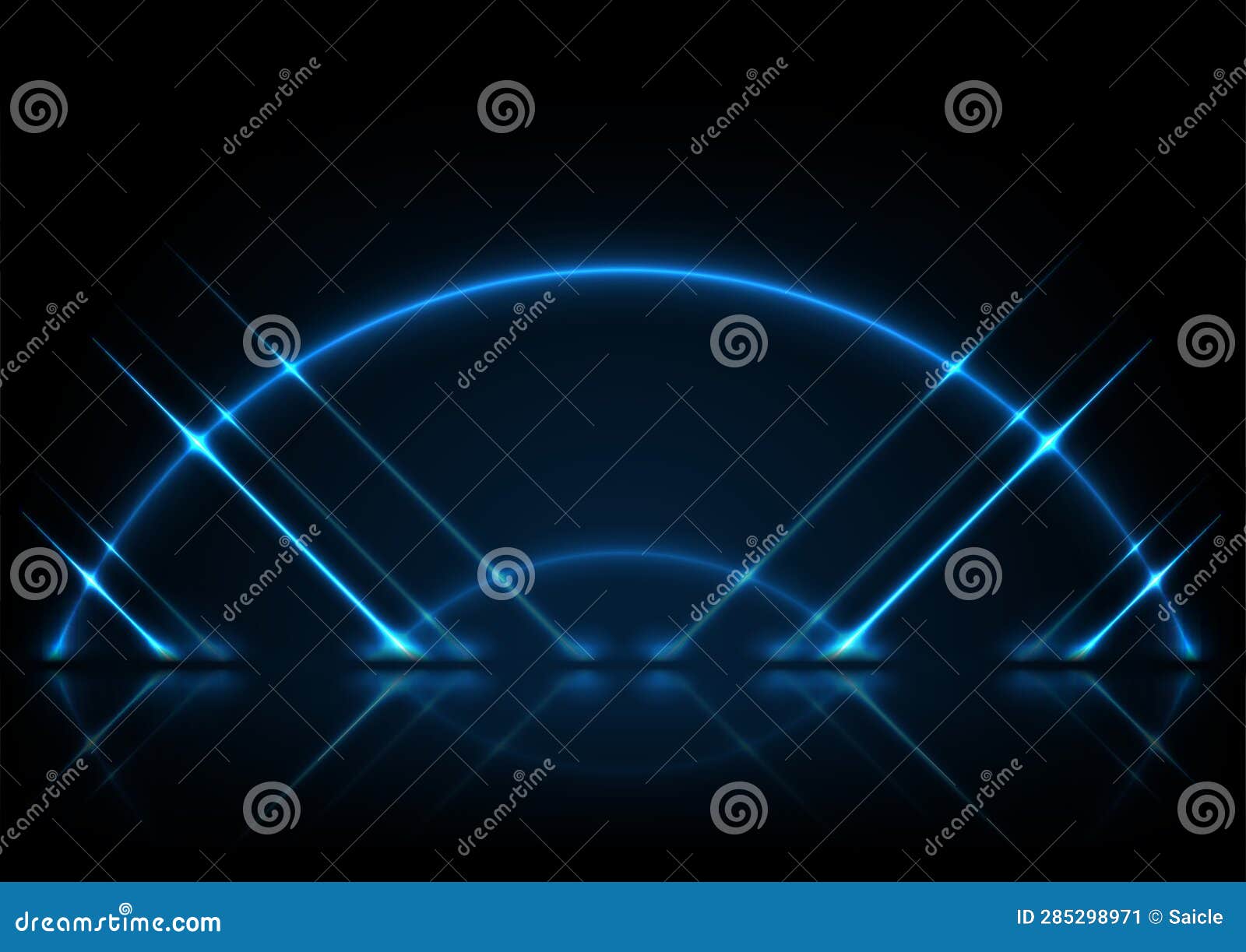 Red Neon Lines and Arc Abstract Technology Background Stock Vector ...