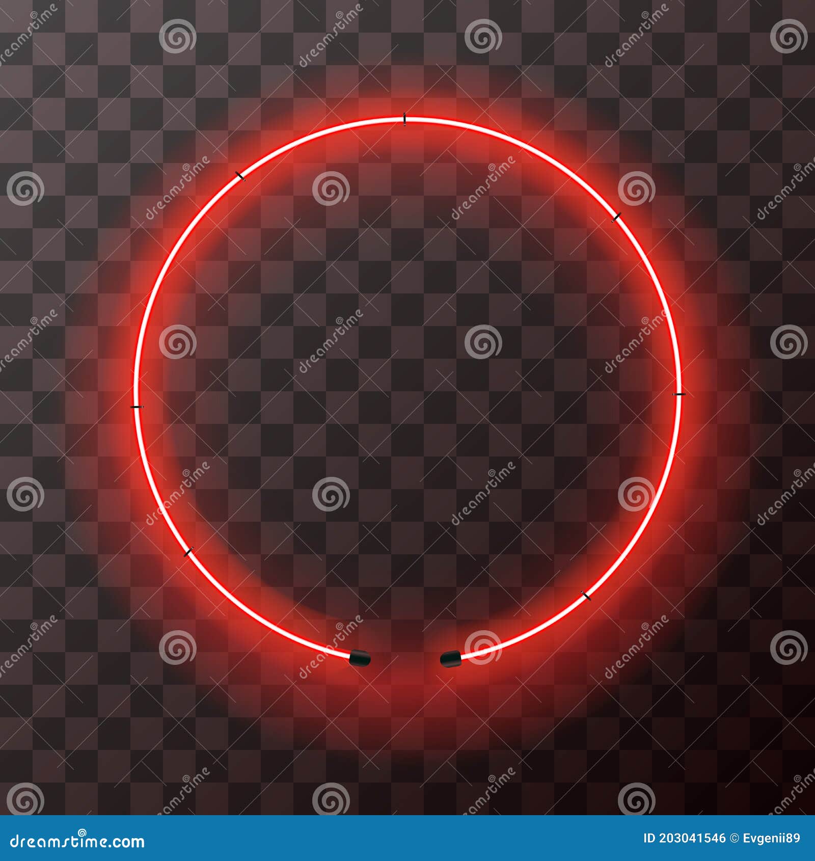 Red Neon Round Frame, Template on Transparent Background Stock Vector ...