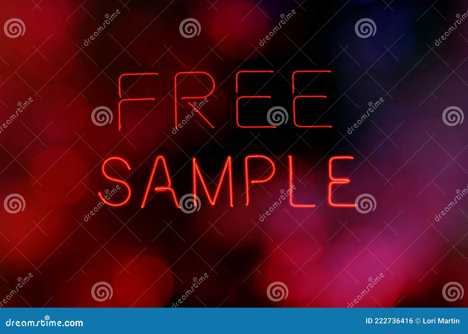 Red Neon Sign with Bokeh - Free Sample Stock Photo - Image of sample ...