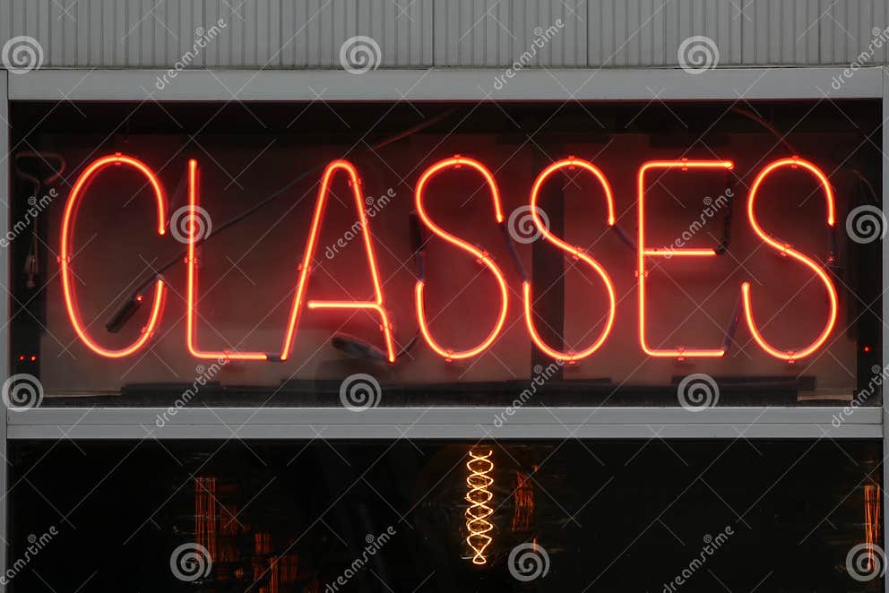 Classes Sign stock photo. Image of education, promotion - 122156880