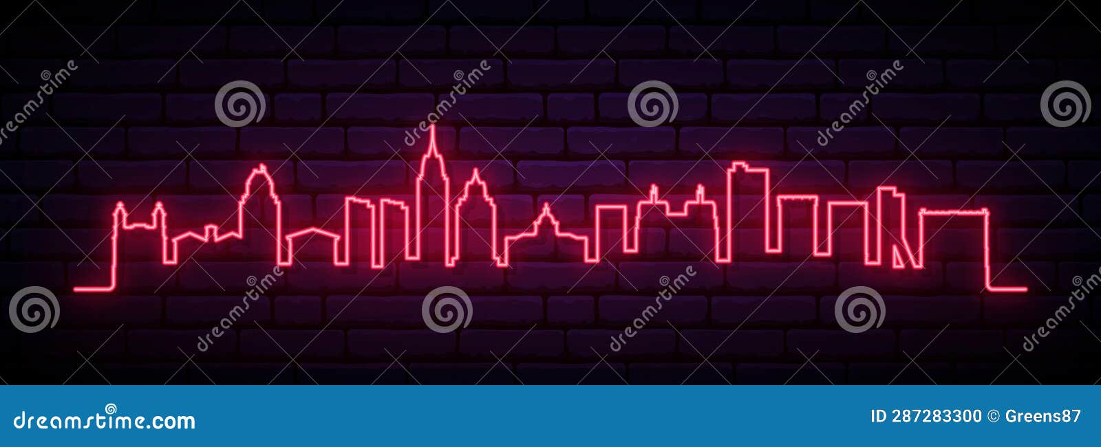 Mobile Skyline Silhouette In Colorful Geometric Style. Vector ...