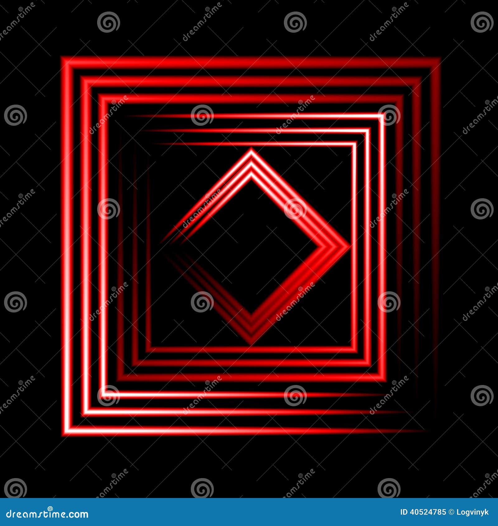 Red neon square background stock illustration. Illustration of square ...