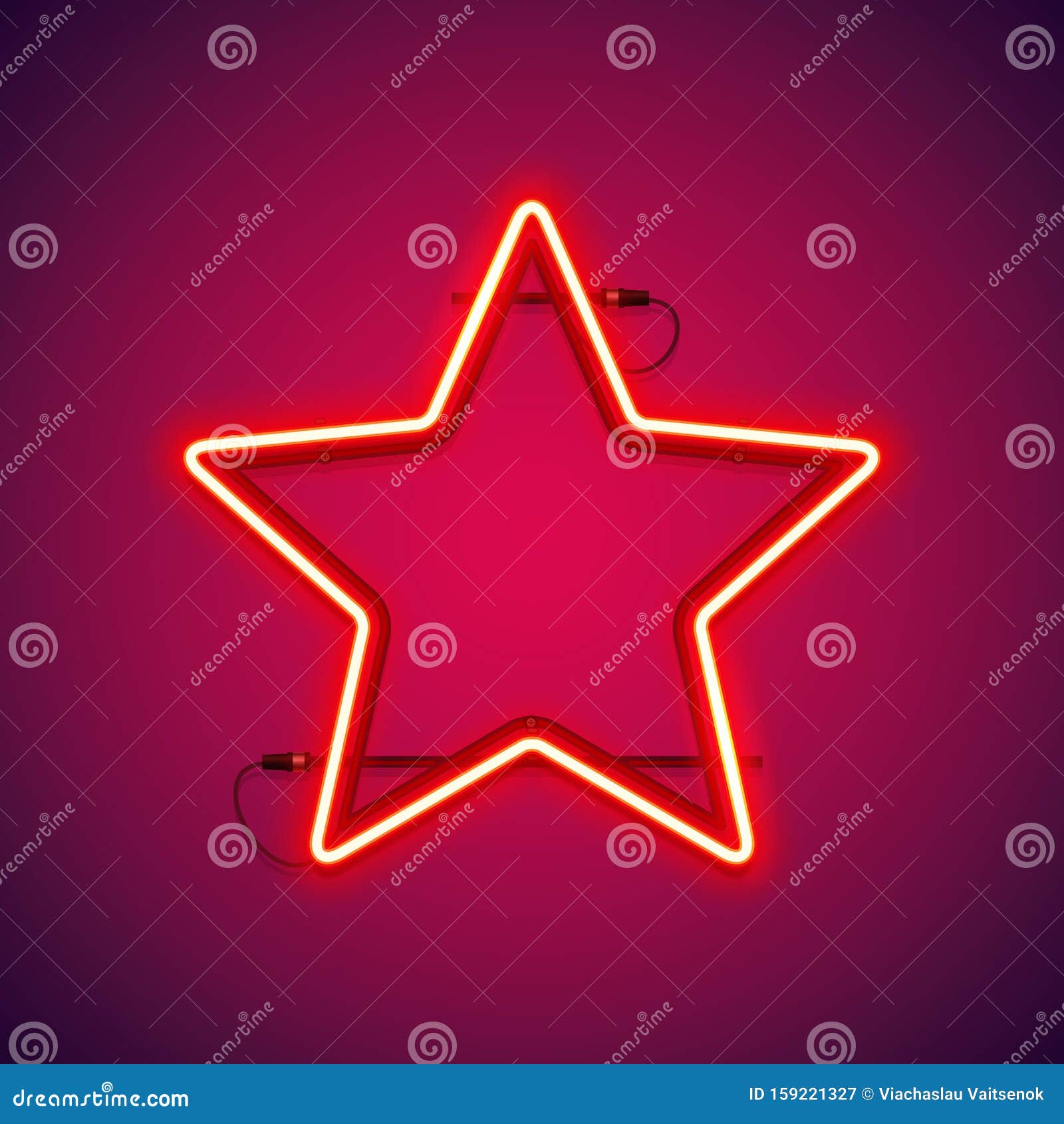 Red Neon Star Shape stock vector. Illustration of bright - 159221327