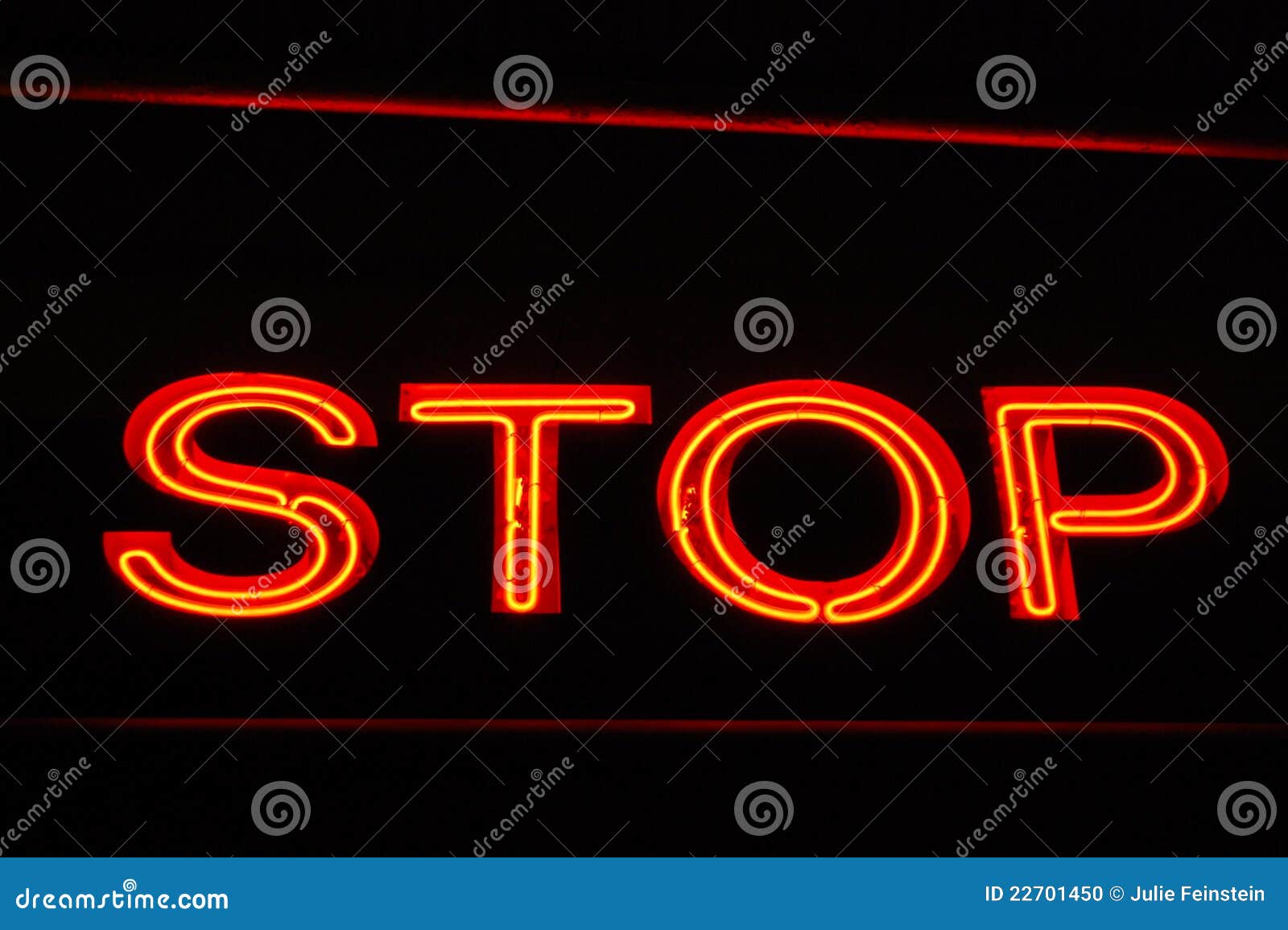 Red Neon Stop Sign stock photo. Image of arrest, letters - 22701450