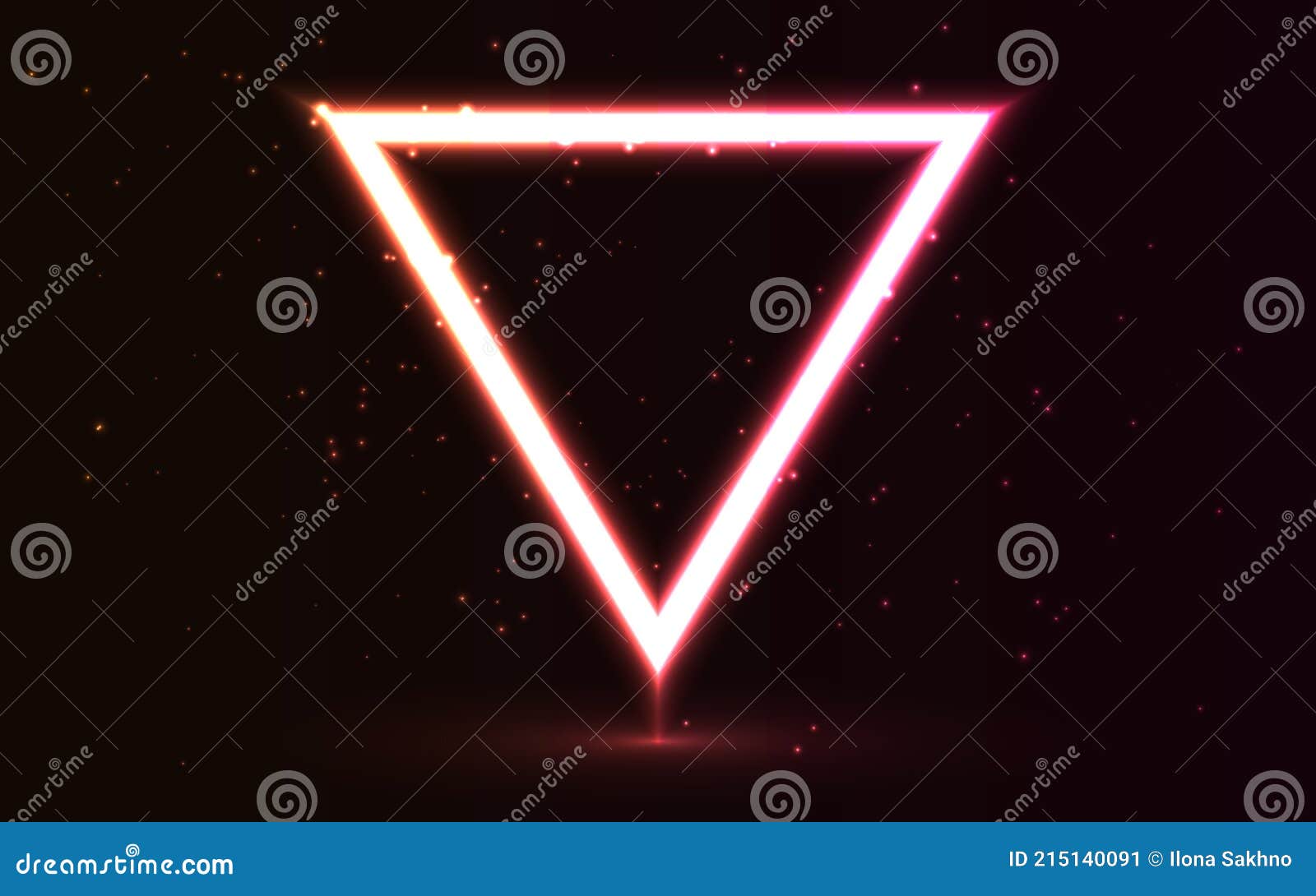 Red Neon Triangle. Triangle Border with Light Effects. Vector ...