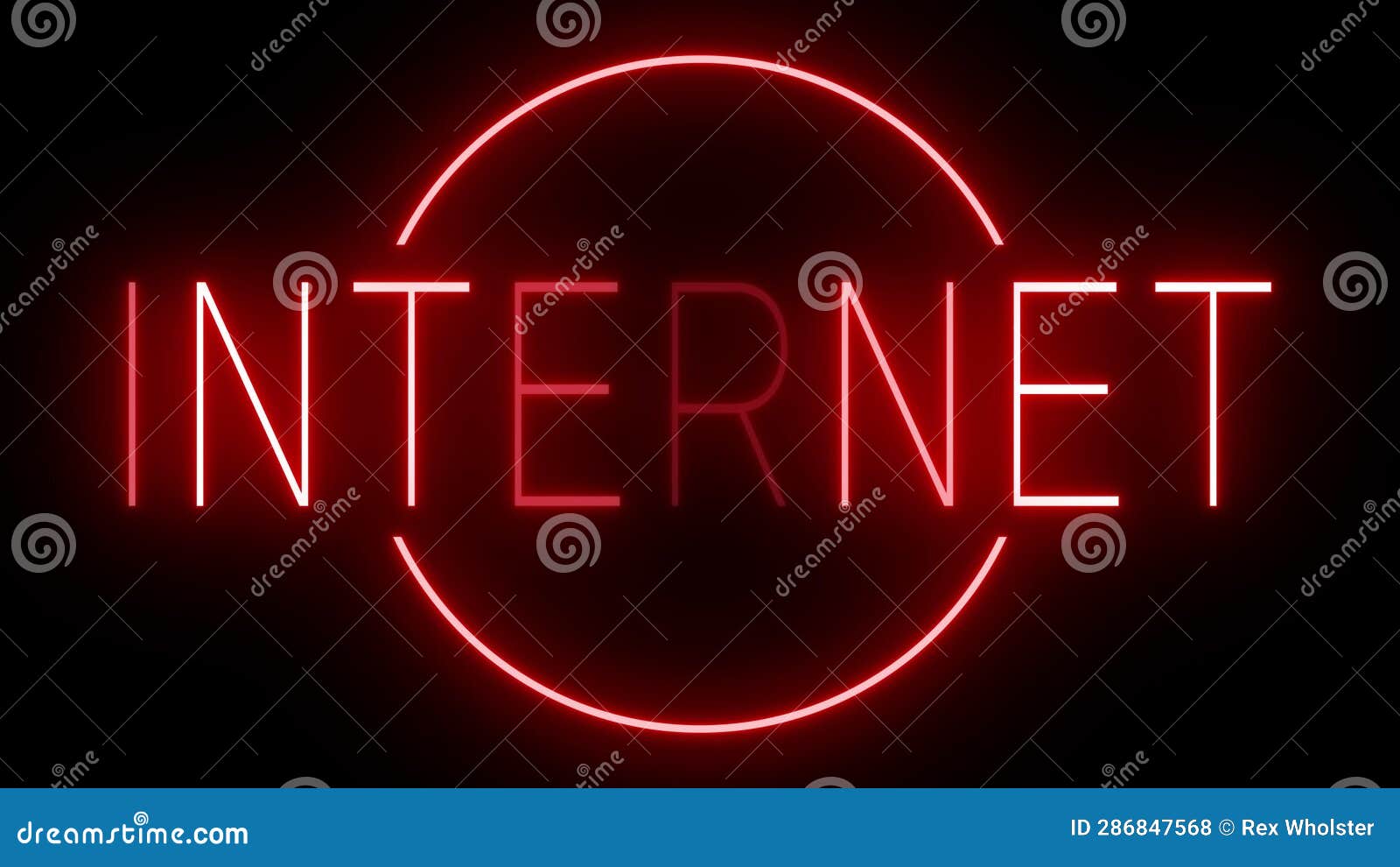 Red Flickering And Blinking Animated Neon Sign For Internet Stock