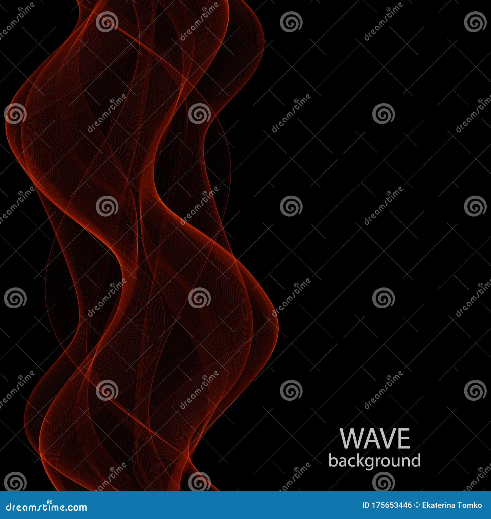 Red Neon Wave. Abstract Vector Graphics. Layout for Presentation ...