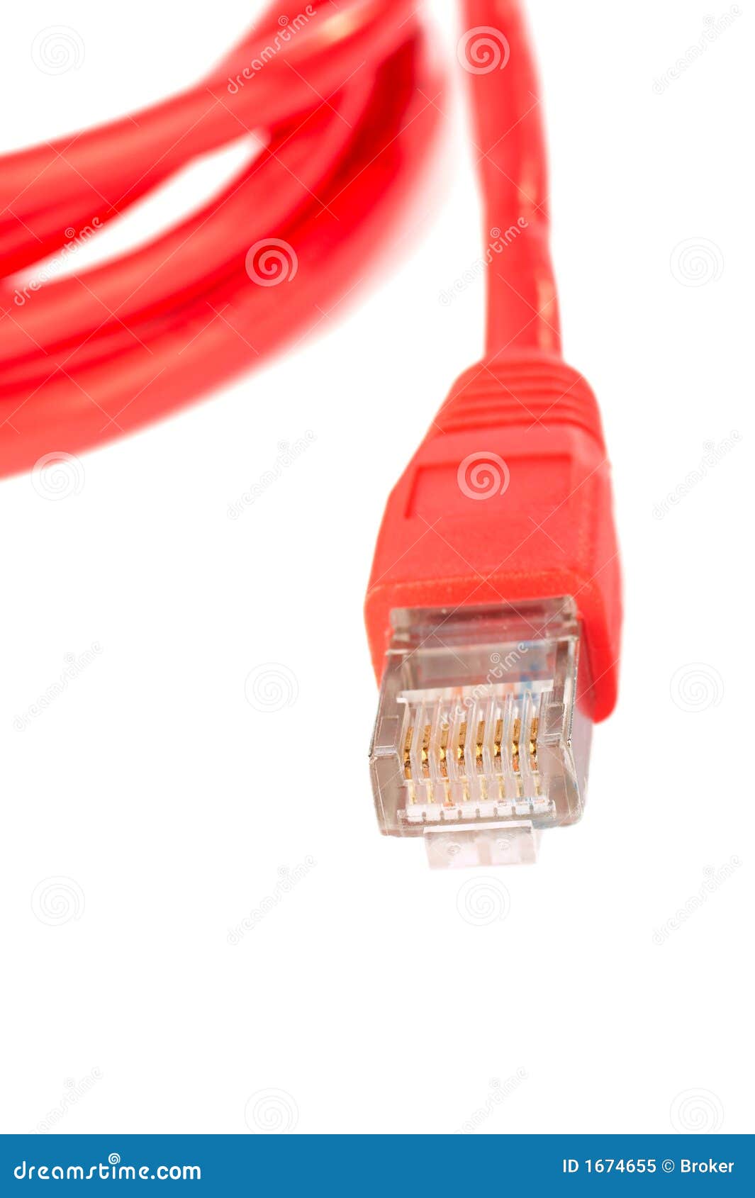 Red network cable stock image. Image of modem, switch - 1674655