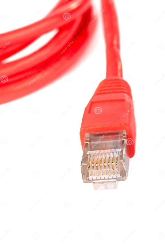 Red network cable stock image. Image of modem, switch - 1674655