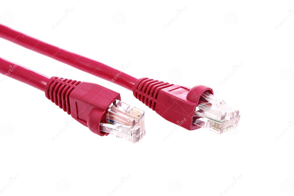 Red network cable stock photo. Image of equipment, connect - 2371744
