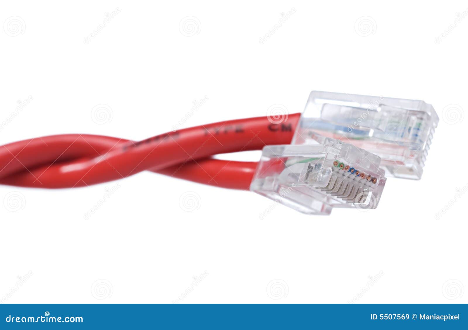 Red network cable stock image. Image of technology, plastic - 5507569