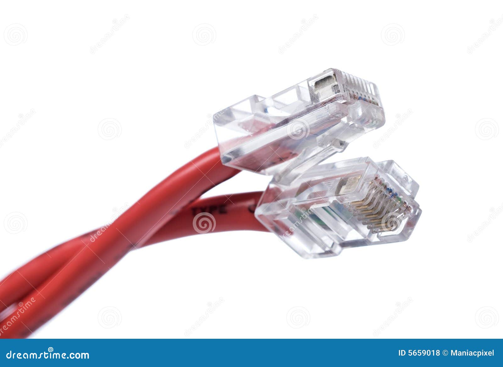 Red network cable stock photo. Image of telephone, jacks - 5659018