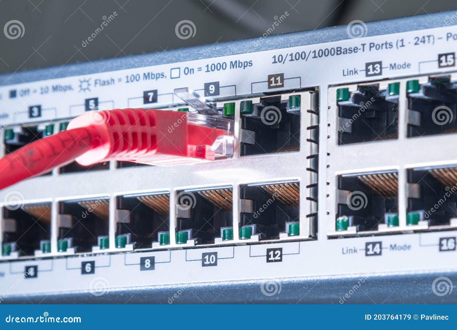Red Network Cable Connected To Witch Stock Image - Image of network ...