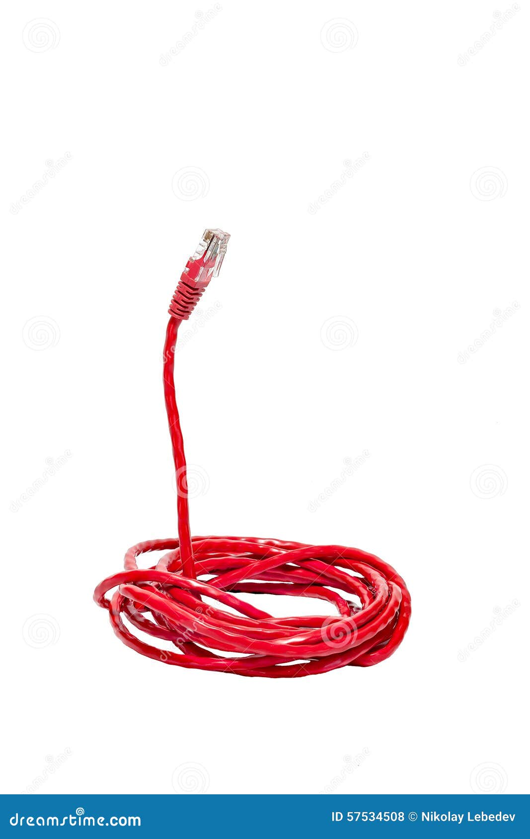 Red Network Cable in the Form of a Cobra Snake Stock Photo - Image of ...
