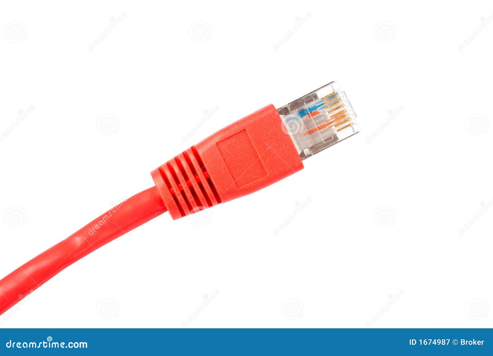 Red network cable isolated stock image. Image of plugin - 1674987