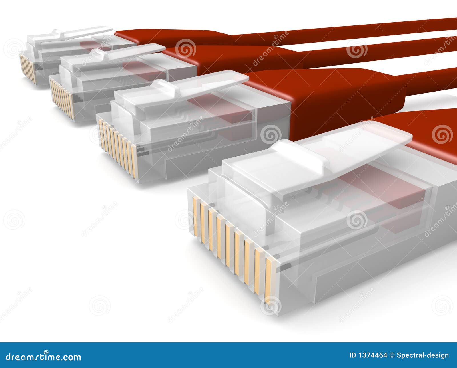 Red Network Cables stock illustration. Illustration of cable - 1374464