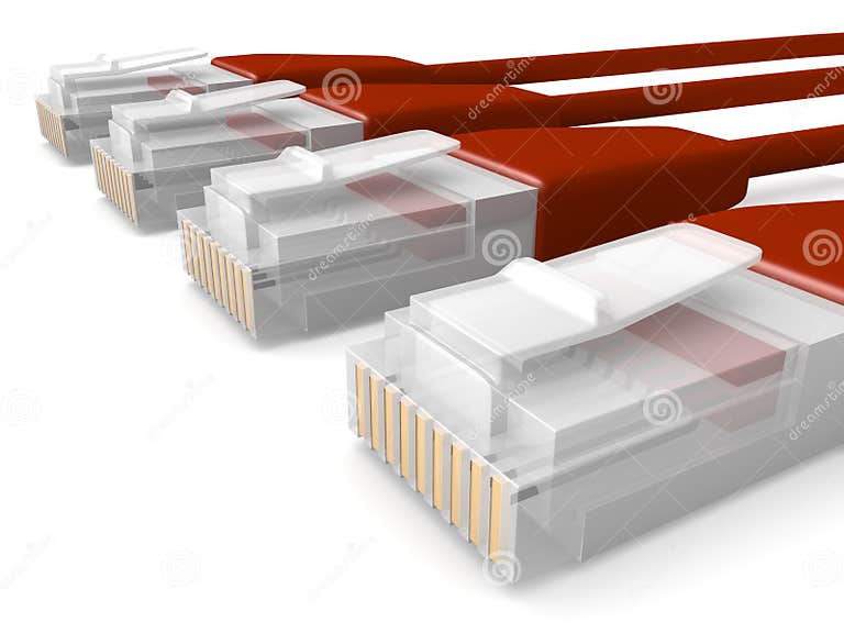 Red Network Cables stock illustration. Illustration of cable - 1374464