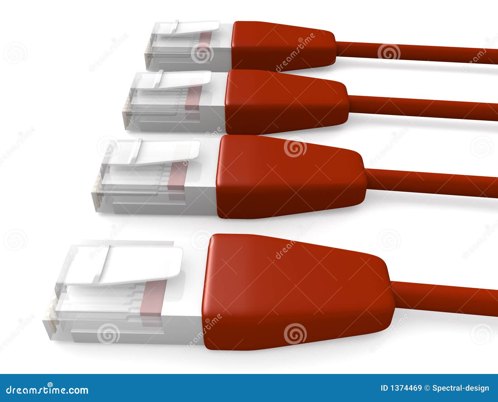 Red Network Cables 2 stock illustration. Illustration of communication ...