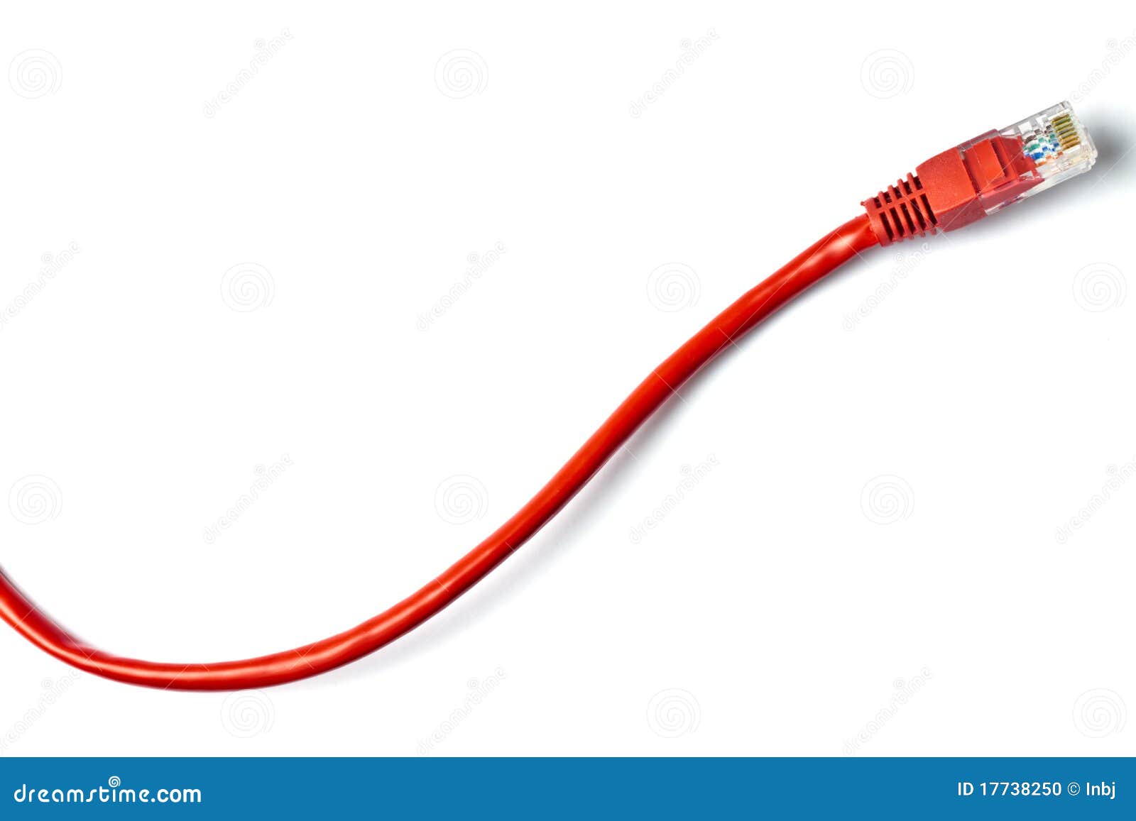 Red network plug on white stock photo. Image of closeup - 17738250