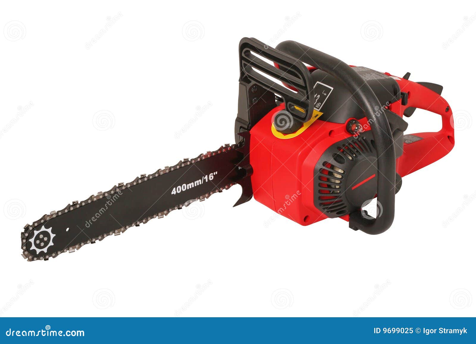 Red new chainsaw stock image. Image of isolated, blade - 9699025