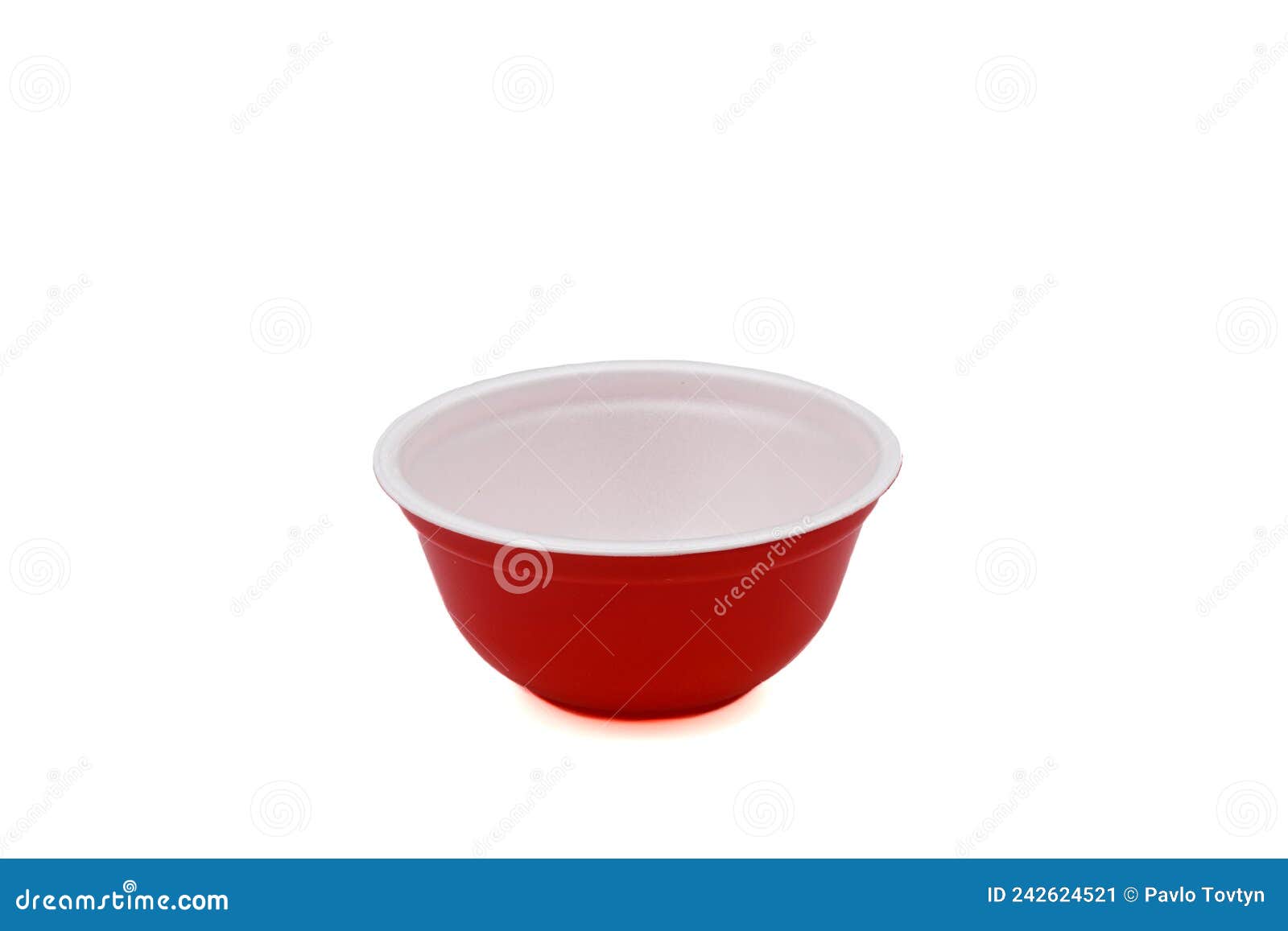 Red, New, Deep Bowl for Soup on a White Background Stock Image - Image ...
