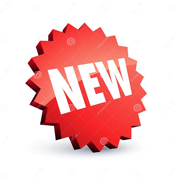 Red New label stock vector. Illustration of selling, sign - 9901356