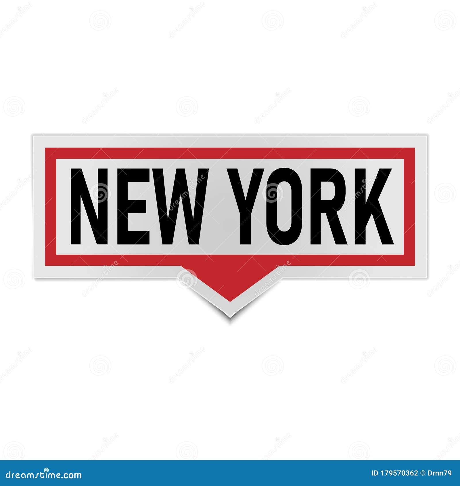 Red New York Word on Sticker- Vector Illustration Stock Vector ...
