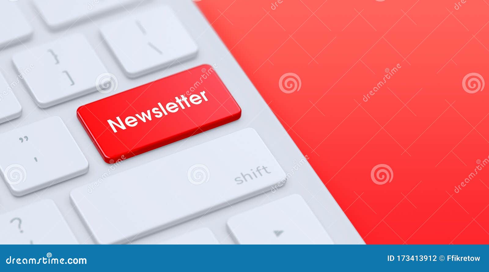 Red Newsletter Button Concept Image Stock Illustration - Illustration ...