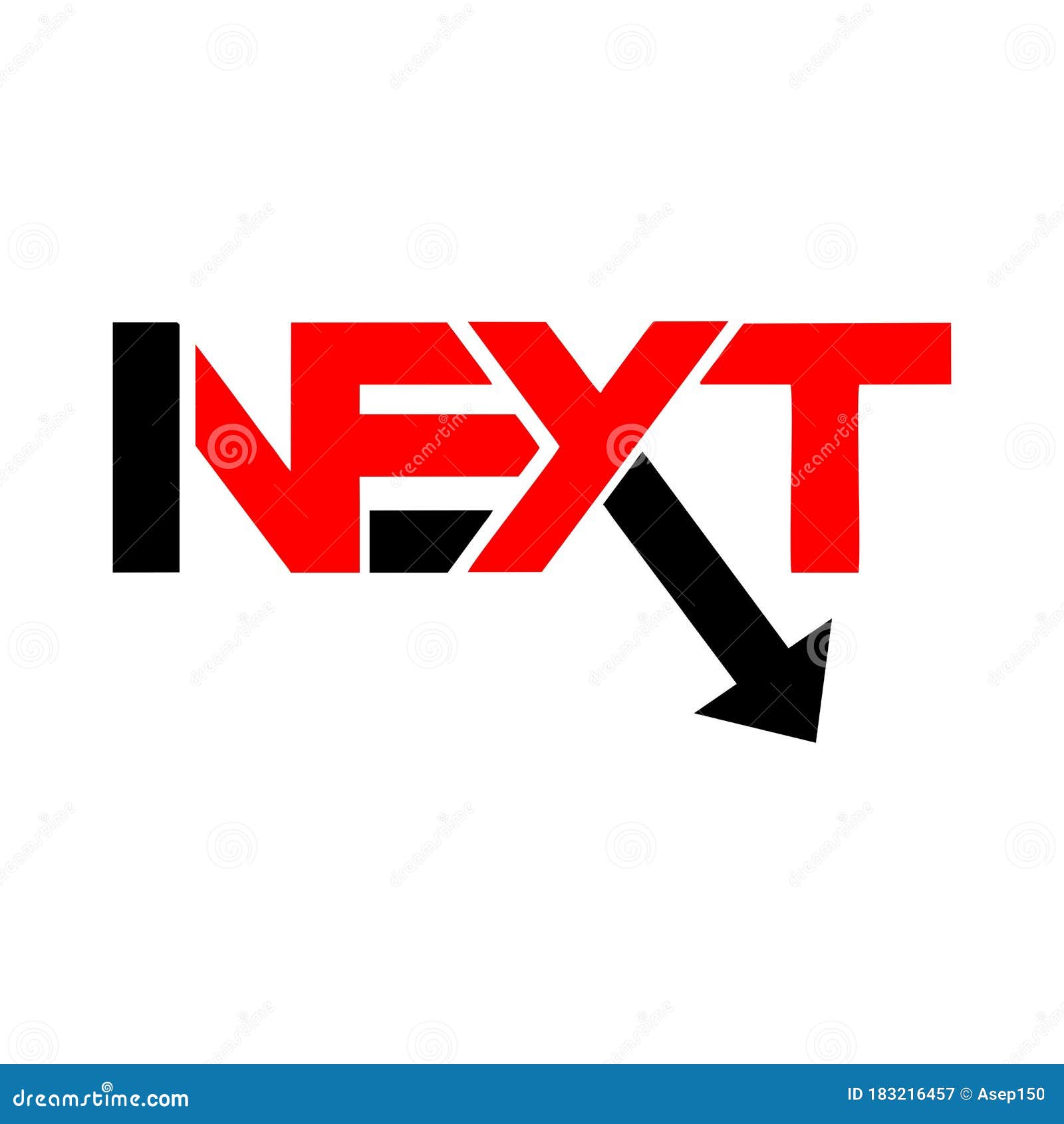 Red NEXT Initials Letter Business and Tech Logo and Vector Icon Stock ...