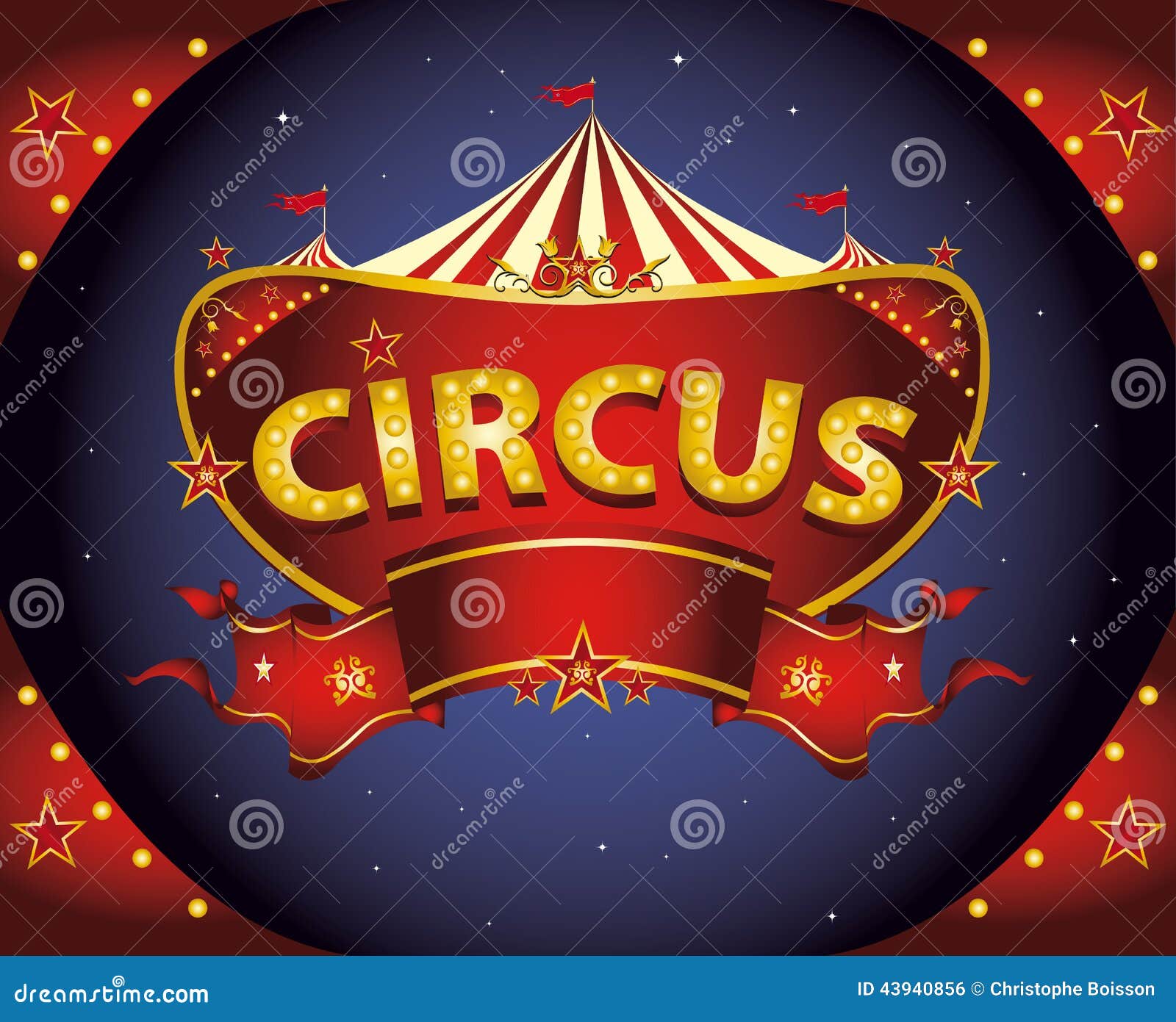 Red Circus Sign Cartoon Vector | CartoonDealer.com #45259601