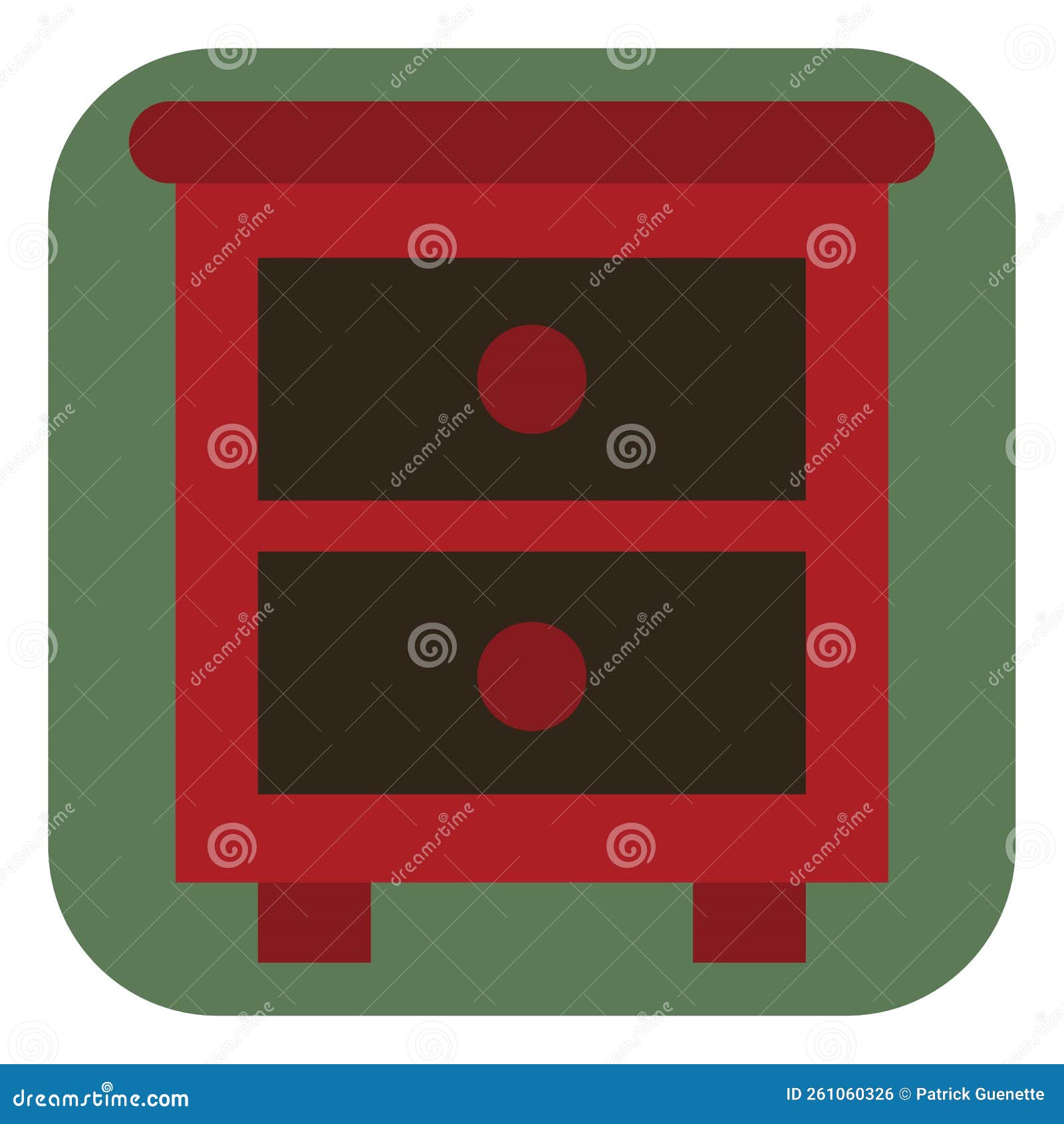 Red Night Stand Table, Icon Stock Vector - Illustration of object ...